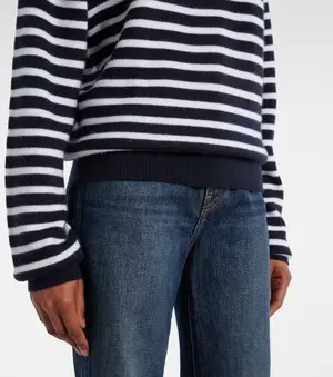 Khaite Viola Striped Cashmere-blend Sweater - Blue