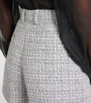 Dolce & Gabbana Quadri-check-tartan Tweed Shorts - Grey