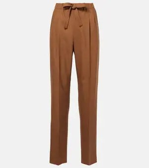 Max Mara Edera Wool-blend Pants - Brown
