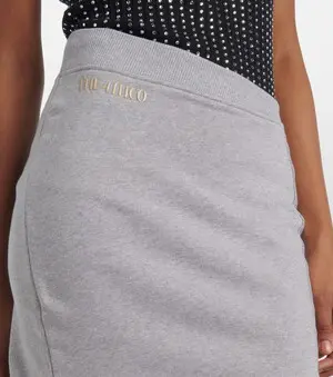 Attico Logo Asymmetric Cotton Jersey Midi Skirt - Grey