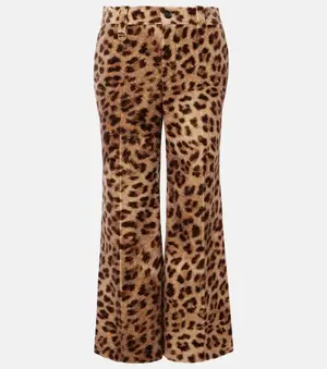 Chloé Leopard-print Cotton Velvet Pants