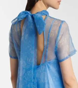 Staud Calluna Floral Organza Maxi Dress - Blue