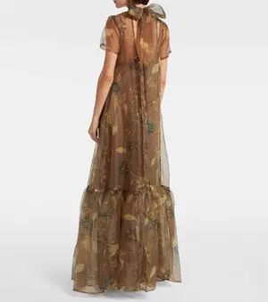 Staud Calluna Floral Organza Maxi Dress - Multicoloured