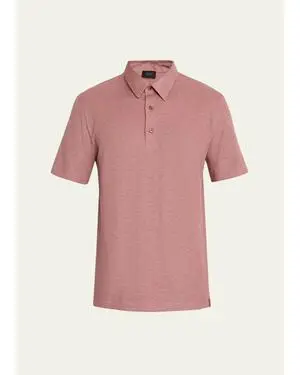 Brioni Jersey Pique Polo Shirt - Dkpink
