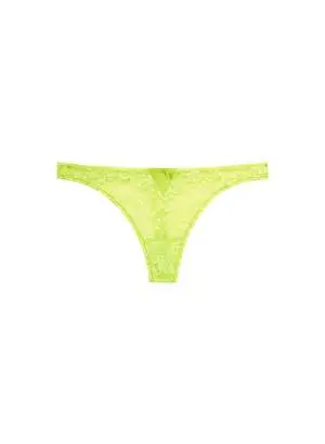 Fleur Du Mal Le Stretch Lace Thong - Neon Yellow