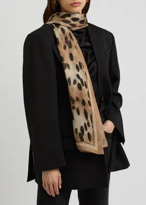 Givenchy Cheetah-printed Silk-satin Scarf