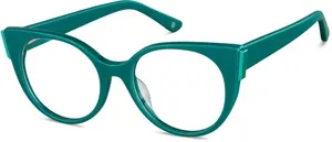 Zenni Vintage Round Eyeglasses Teal