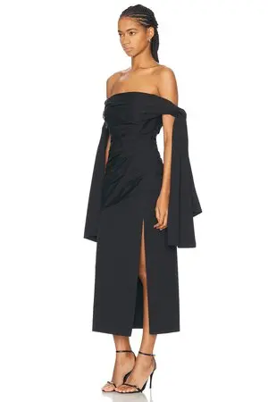 Carolina Herrera Off The Shoulder Midi Dress