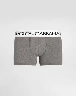 Dolce & Gabbana Two-way-stretch Cotton Jersey Regular-fit Boxers - Grey