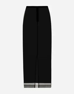 Dolce & Gabbana Stretch Tulle Pencil Skirt With Slit