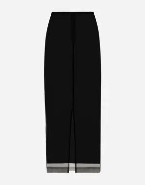 Dolce & Gabbana Stretch Tulle Pencil Skirt With Slit