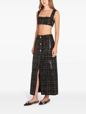 Giambattista Valli Sequinned Tartan Maxi Skirt