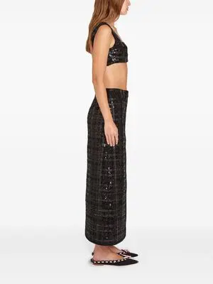 Giambattista Valli Sequinned Tartan Maxi Skirt