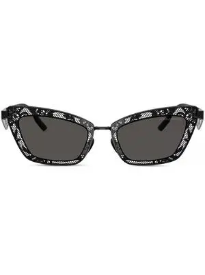 Dolce & Gabbana Floral Cat-eye Sunglasses - Black
