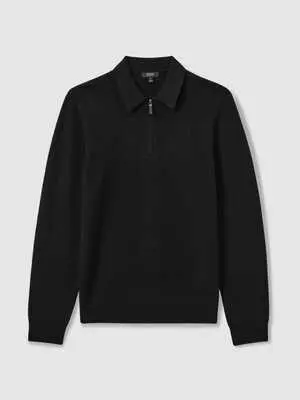 REISS Wool Half-zip Polo Shirt