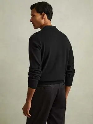 REISS Wool Half-zip Polo Shirt