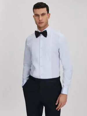 REISS Marcelsoft Cotton Marcella Tuxedo Shirt Regular-fit - Blue
