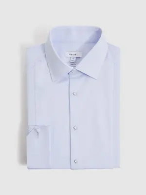 REISS Marcelsoft Cotton Marcella Tuxedo Shirt Regular-fit - Blue