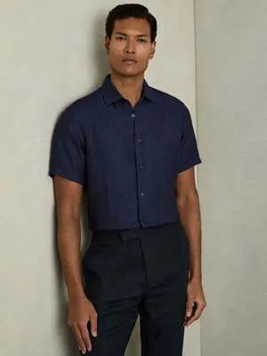 Men's Navy Linen