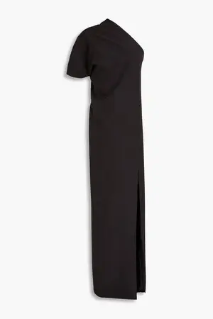 RHEA COSTA One-shoulder Crepe Gown