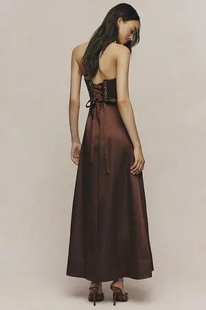 MARE MARE Piper Strapless Fit & Flare Maxi Dress - Chocolate