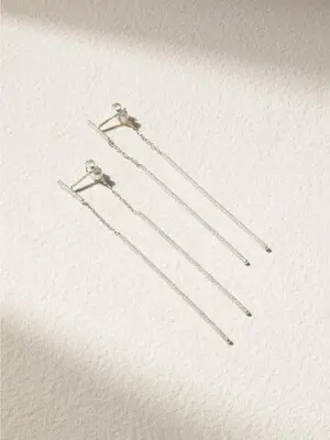 Carolina Bucci 18-karat White Gold Double Magic Wand Earrings - Silver