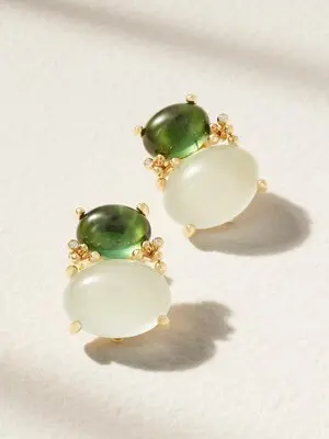 OLE LYNGGAARD COPENHAGEN Boho 18-karat Multi-stone Earrings - Green