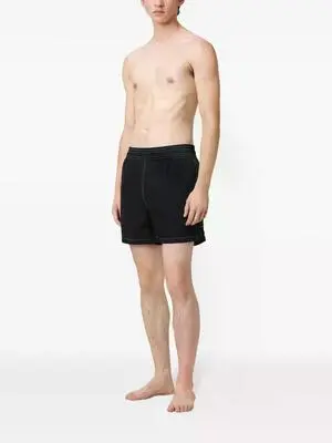 AMI Paris De Coeur Contrast-stitching Swim Shorts - Black