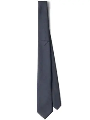 Prada Triangle-Logo Neck Tie - Blue | Editorialist