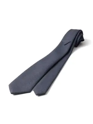 Prada Triangle-Logo Neck Tie - Blue | Editorialist