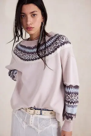 Free People Chilly Sweatshirt - Hushed Violet Combo
