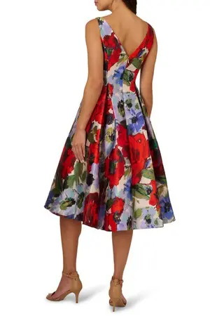 Adrianna Papell Floral Mikado Cocktail Dress