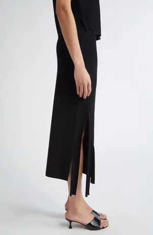 Victoria Beckham Multislit Ribbed Midi Skirt