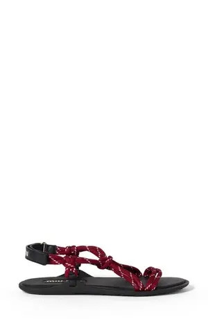 Miu Miu Nastro Cord Sandals - Amaranto