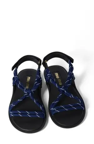 Miu Miu Nastro Cord Sandals - Baltico