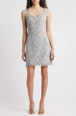 Kobi Halperin Novi Sleeveless Tweed Minidress - White Multi