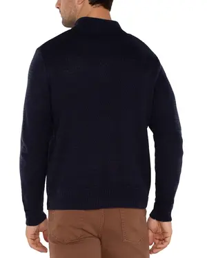 LIVERPOOL Mock Neck Pullover Sweater - Navy