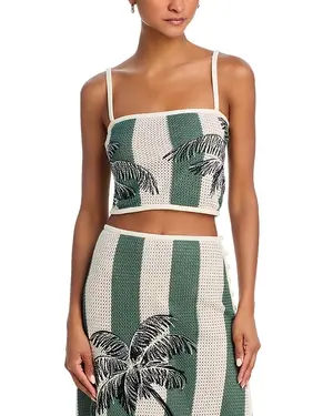 Agua Bendita Vicky Palms Crochet Crop Top - Multi