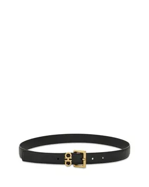 FERRAGAMO Double Gancini Fixed Belt - Nero