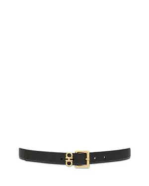 FERRAGAMO Double Gancini Fixed Belt - Nero