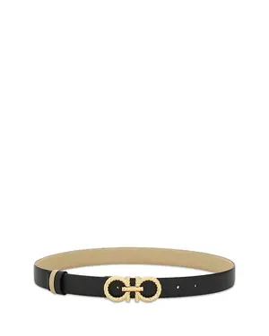 FERRAGAMO Adjustable & Reversible Gancini Belt - Nero