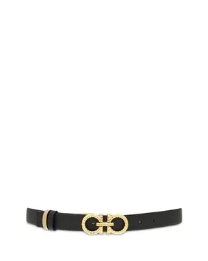 FERRAGAMO Adjustable & Reversible Gancini Belt - Nero