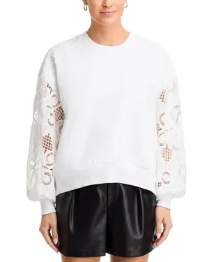 Cinq À Sept Embroidered Paisley Pullover Sweatshirt