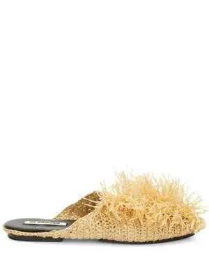 JIL SANDER Straw-embellished Slippers