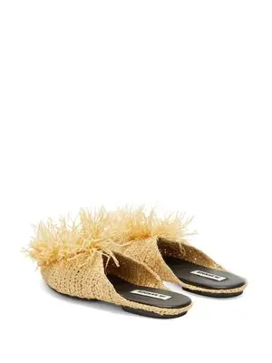 JIL SANDER Straw-embellished Slippers