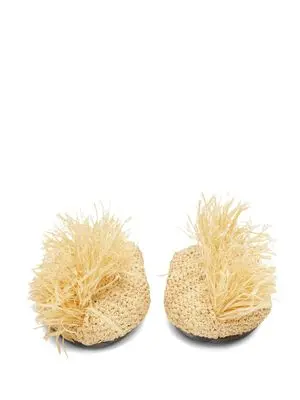 JIL SANDER Straw-embellished Slippers