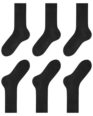 Falke Tiago Cotton Blend Crew Socks Pack Of 3 - Black