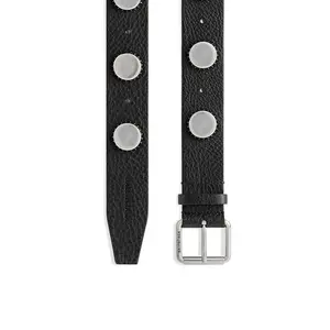 Balenciaga Bottle Caps Leather Belt - Black