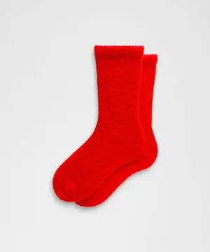 Lululemon Fuzzy Crew Socks Hot Heat