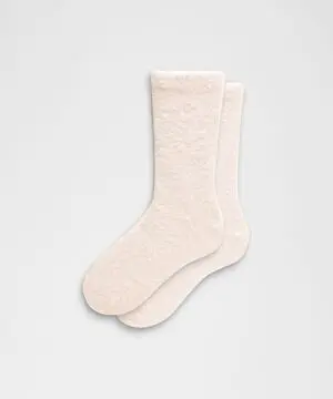 Lululemon Fuzzy Crew Socks - Light Ivory